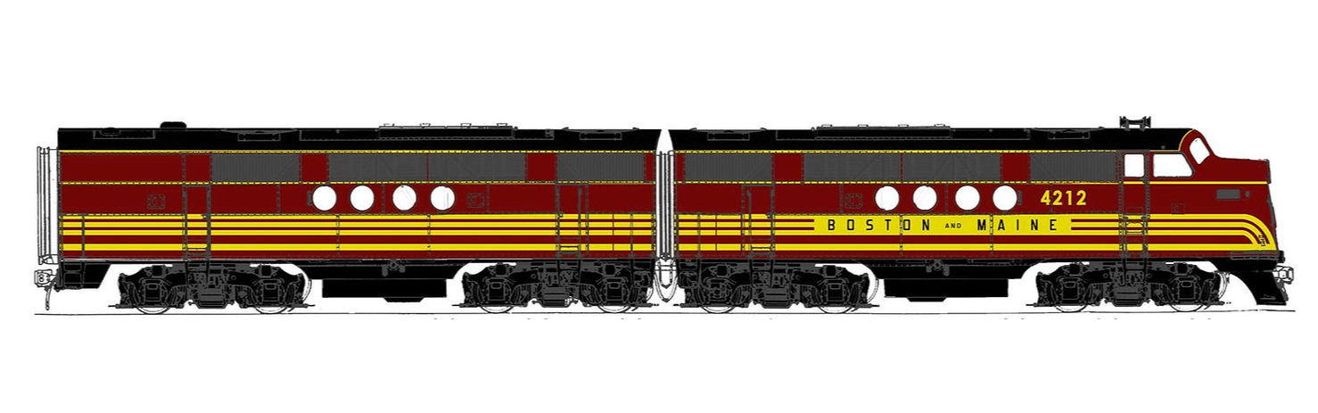 SUNSET MODELS 3RD RAIL EMC(EMD) FT A&B POWERED BOSTON & MAINE - 3 RAI ...